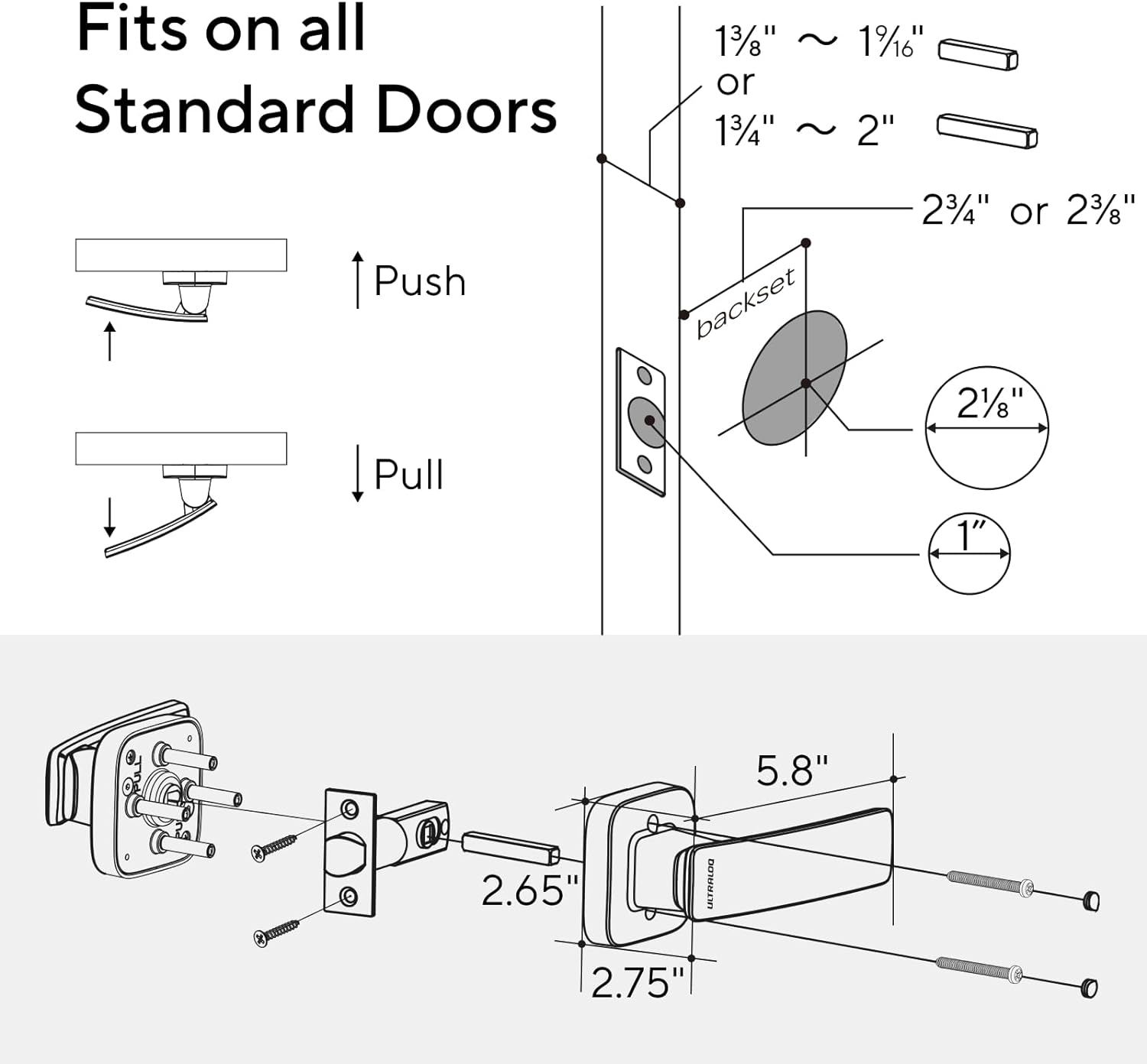 ULTRALOQ Handle Push Pull Installation Guide – ULTRALOQ